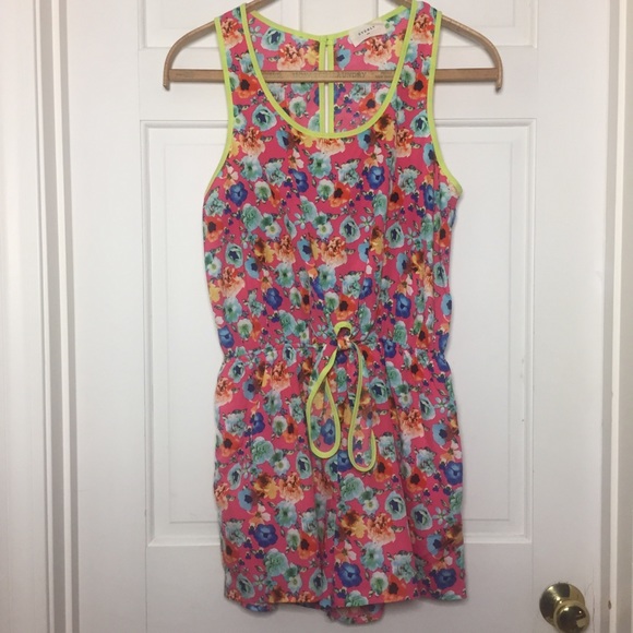 Everly | Other | Everlycute Hot Pink Romper So Cute Neon Trim | Poshmark